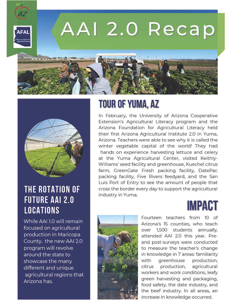 Tour Showcases Arizona Winter Agriculture to Teachers